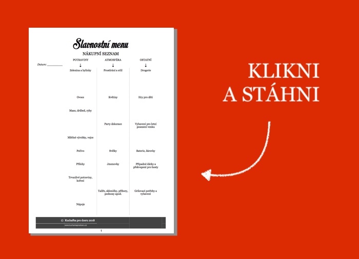 Slavnostní menu – plánování a příprava – Kuchařka pro dceru