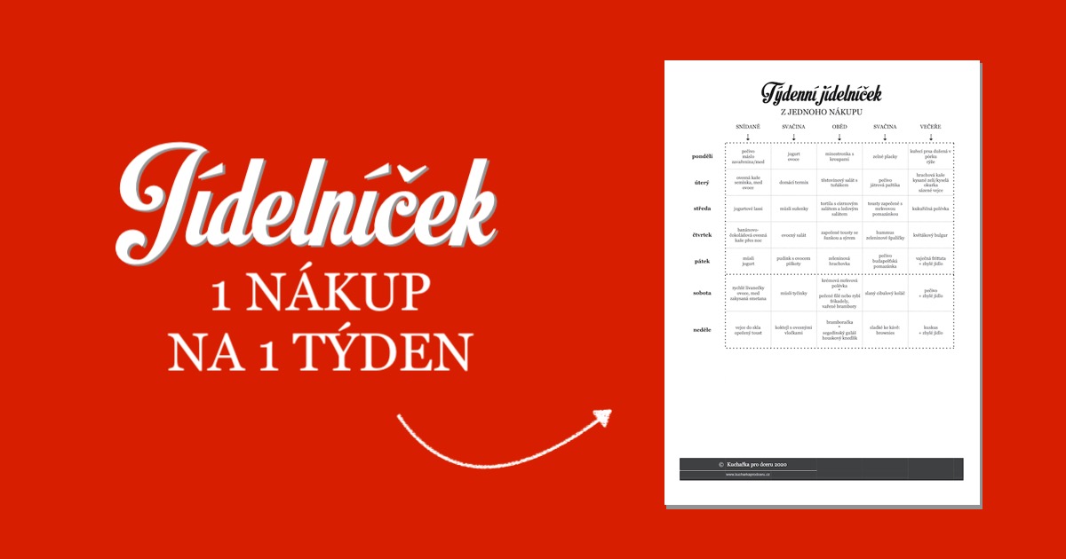 Kompletní jídelníček na týden - Kuchařka pro dceru